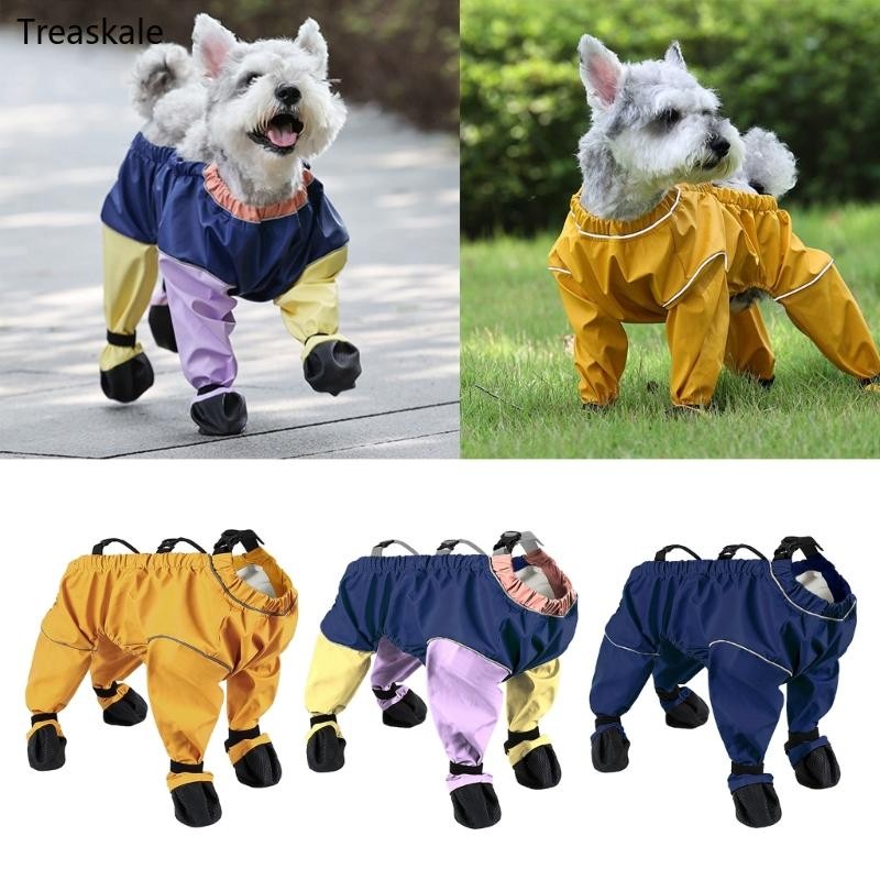 TREA Waterproof Pet Pants with Foot Cover Dog Trousers Safety Dog ...