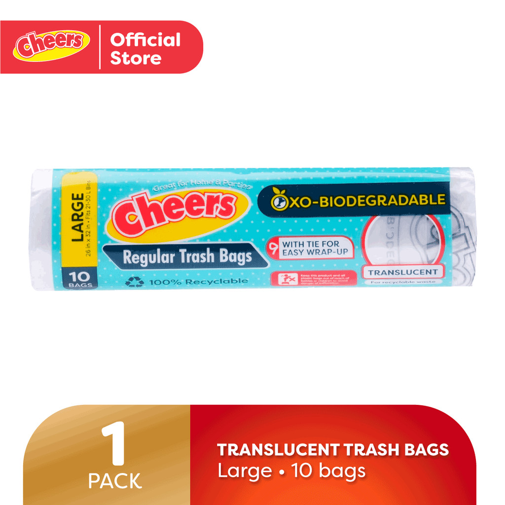 Cheers Large Size Trash Bag 10 Bags - Translucent (1 Pack) CTC | Shopee ...