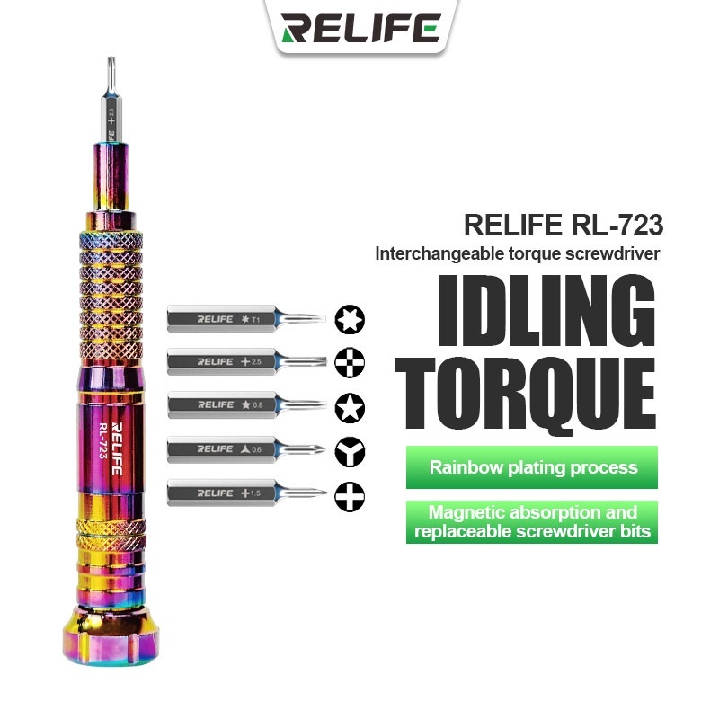 RELIFE RL-723 5 In 1 Interchangeable Screw Torque Screwdriver Set ...