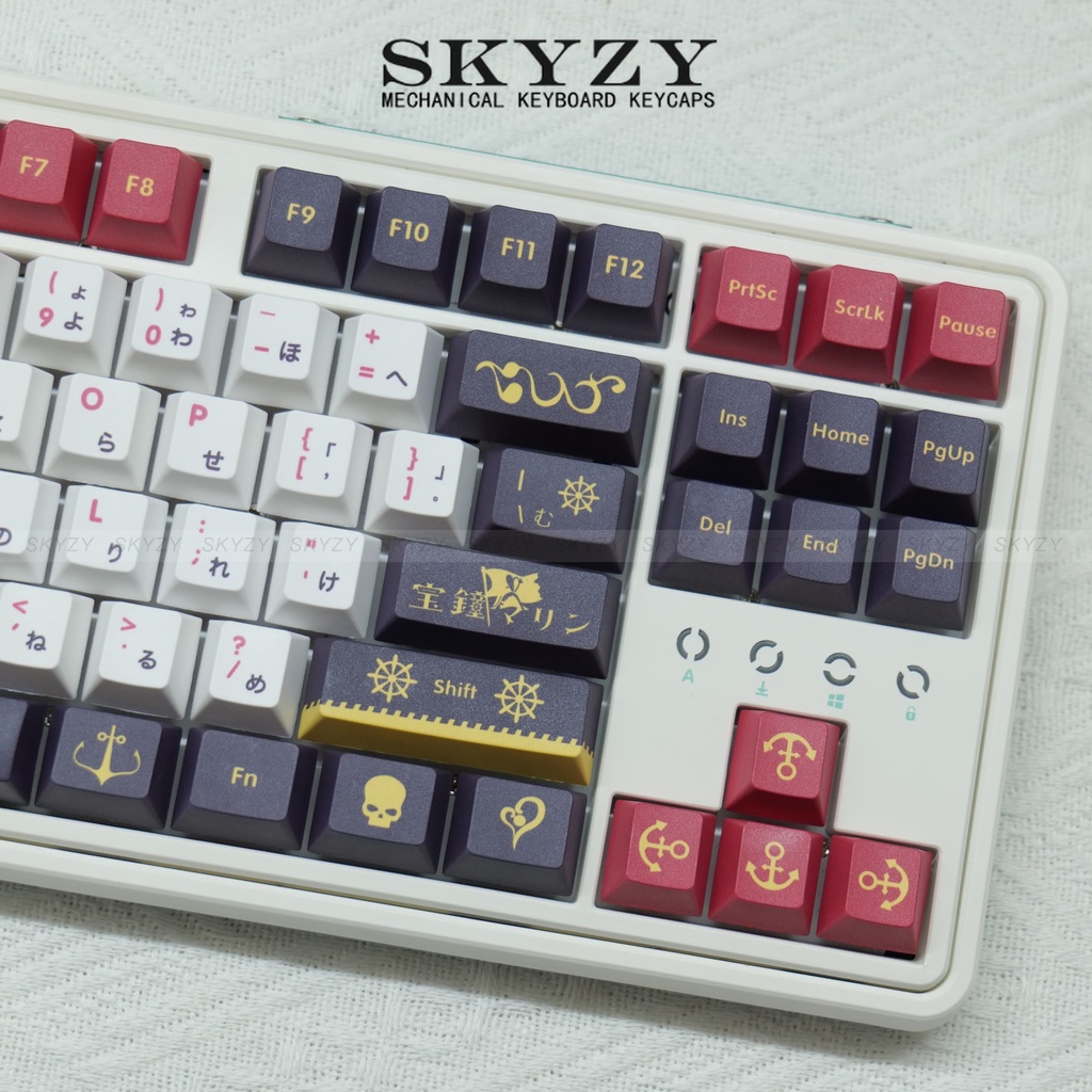 Houshou Marine Keycaps Cherry Profile Anime PBT Dye Sub Mechanical ...