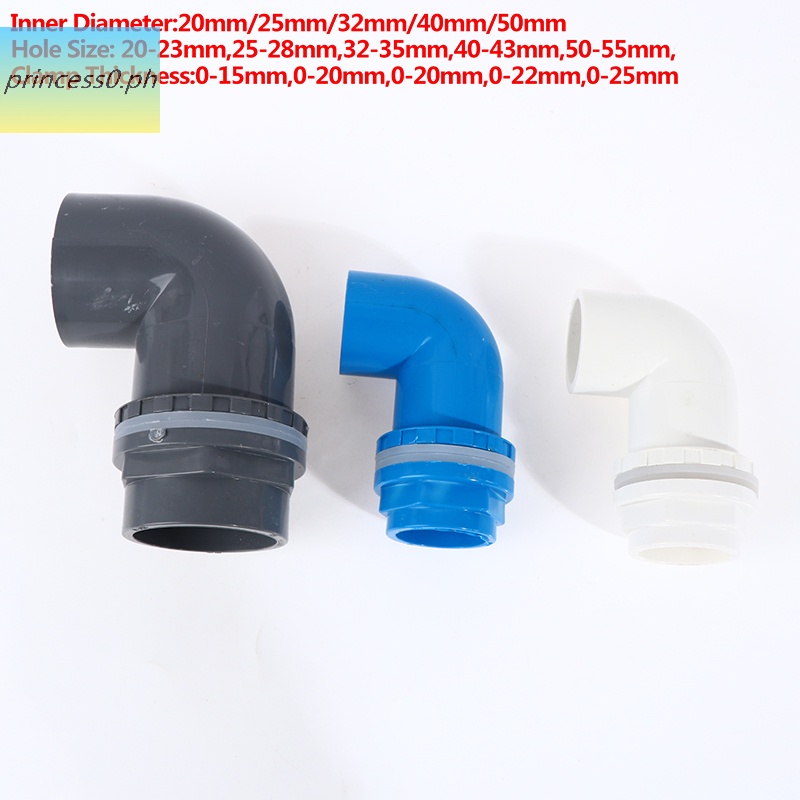Princes I.D 20 to 50mm L Type PVC Pipe Connectors Fish Drain Joints ...