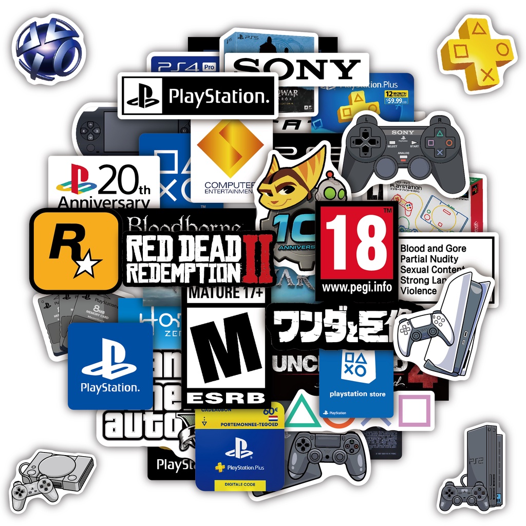 40 pcs SONY PlayStation Theme Waterproof PVC Stickers | Shopee Philippines