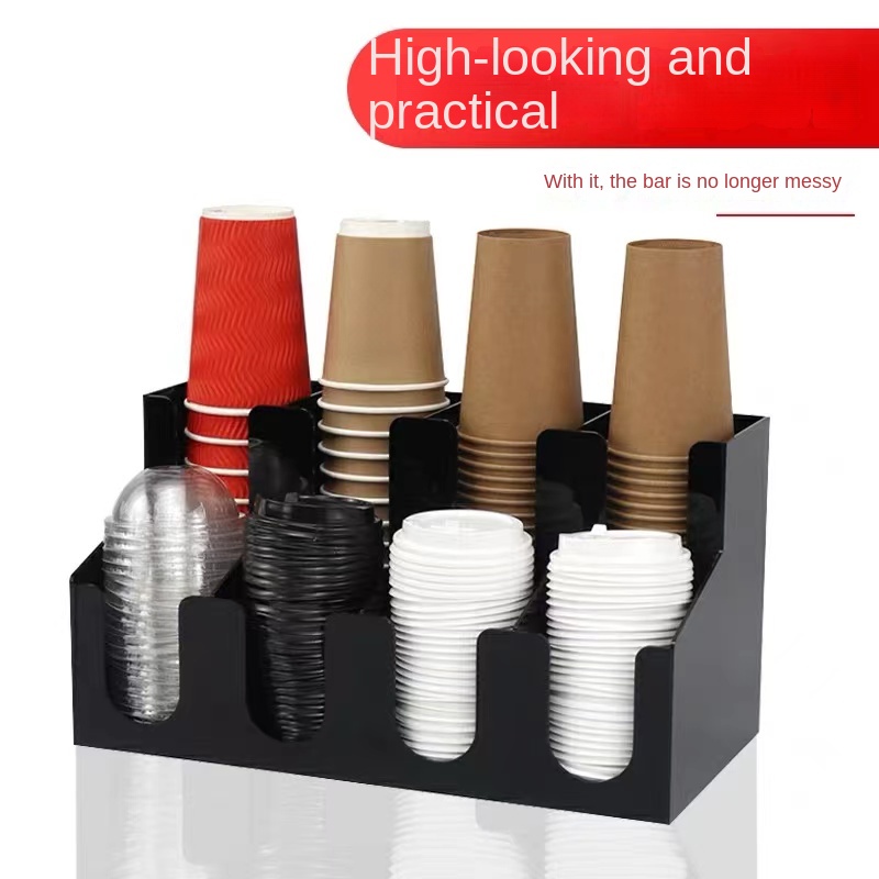 （COD）8 Slots Cup & Lid Holder for Milktea Cups/Milktea Cup Dispenser ...