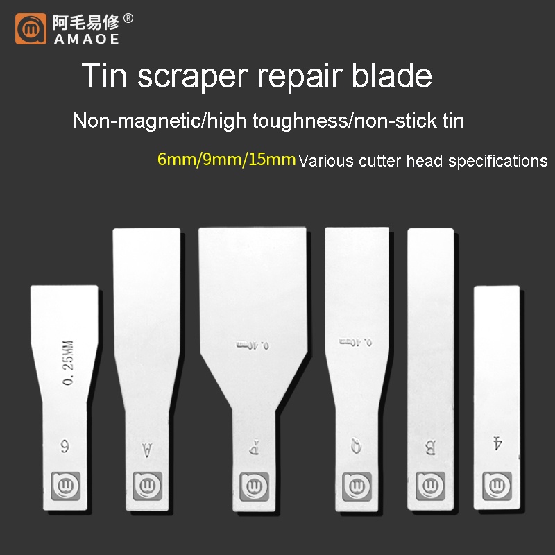 Amaoe Tin Scraping Blades and Copper Chuck Handle Stainless Steel Non ...