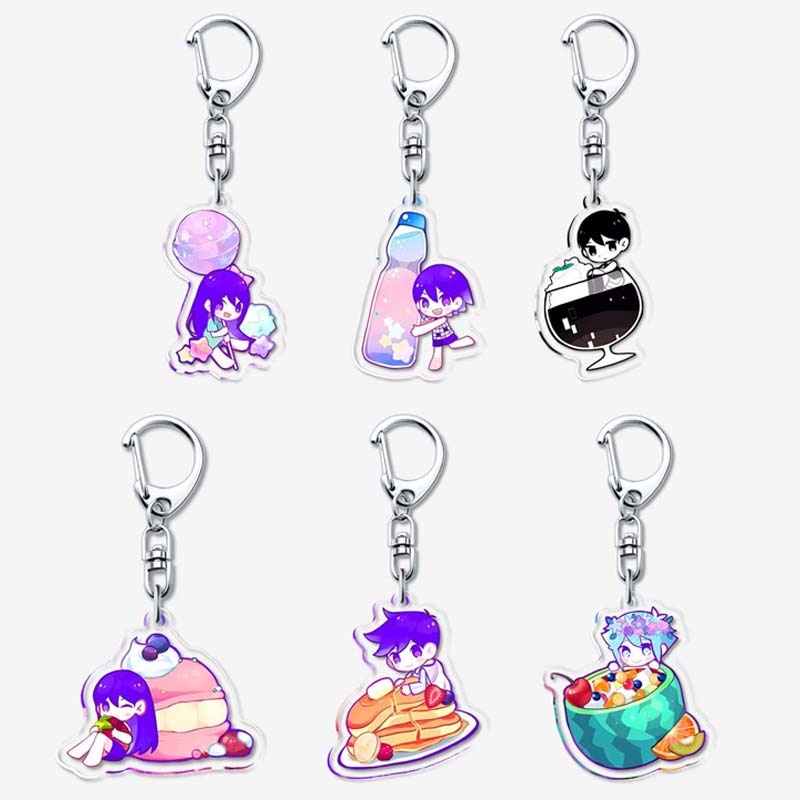 Party Theme Keychain 5cm Cool And Fun Pixel Acrylic Omori Game ...