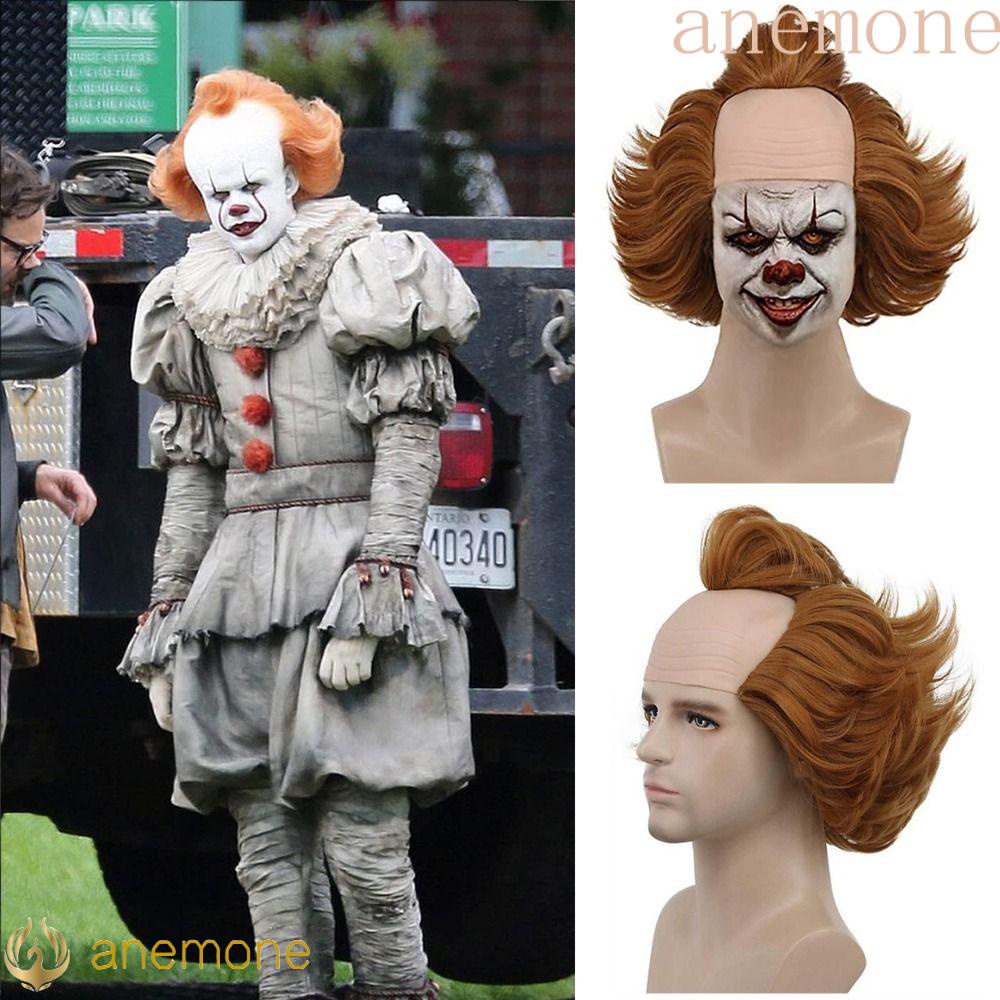 ANEMONE Curly Bald Wig, Pennywise Stephen King's It Halloween Cosplay ...