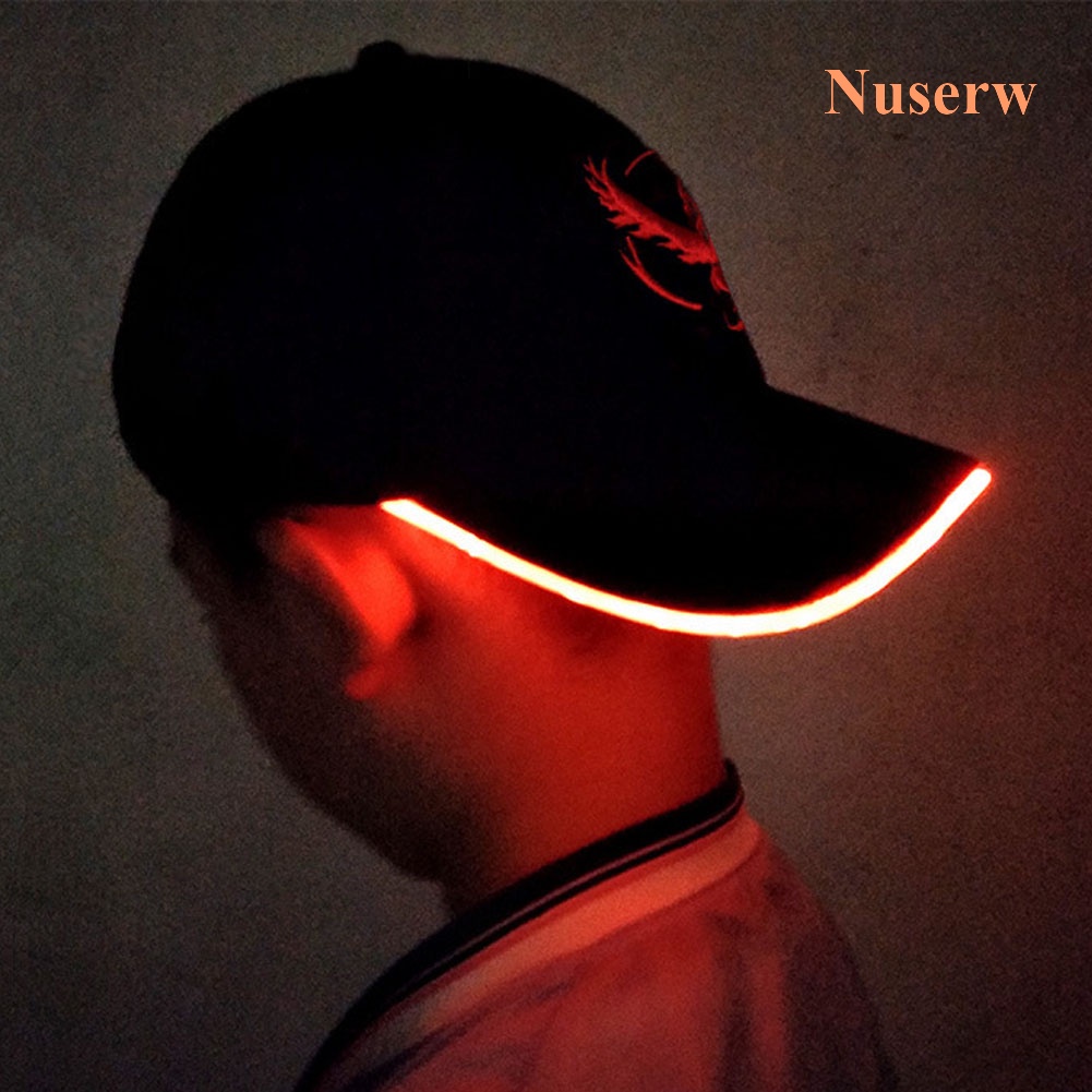 NUSERW Unisex Luminous Running Cap Advertising Fiber Optic Illuminated ...