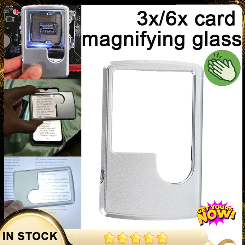IN STOCK ！Credit Card Led Magnifier Loupe With Light Leather Case ...