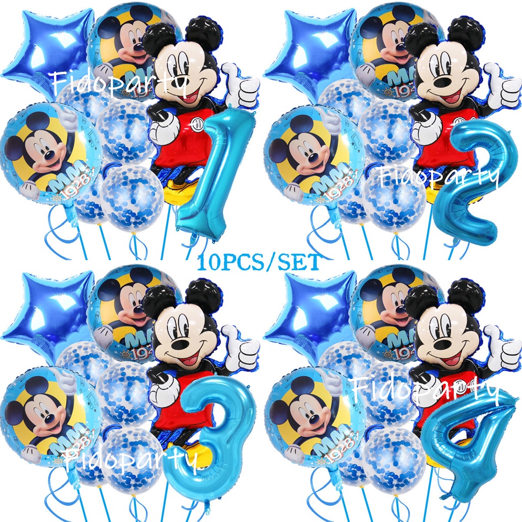 Mickey Mouse Balloons Party Decorations Disney Boys Birthday Party Set ...