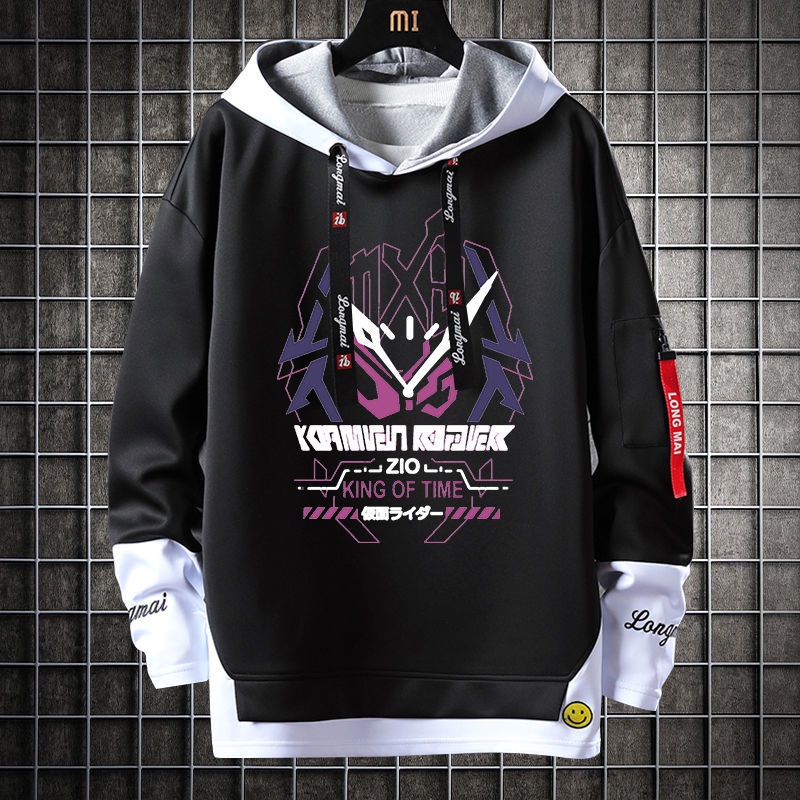 Men Anime Kamen Rider Hoodie Autumn Loose Hip Hop Sweatshirt Funny High ...