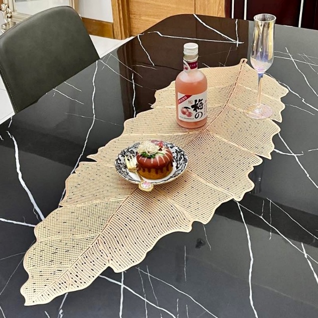 Center Piece Gold Leaf Center Piece PVC Waterproof Non-slip Elegant ...