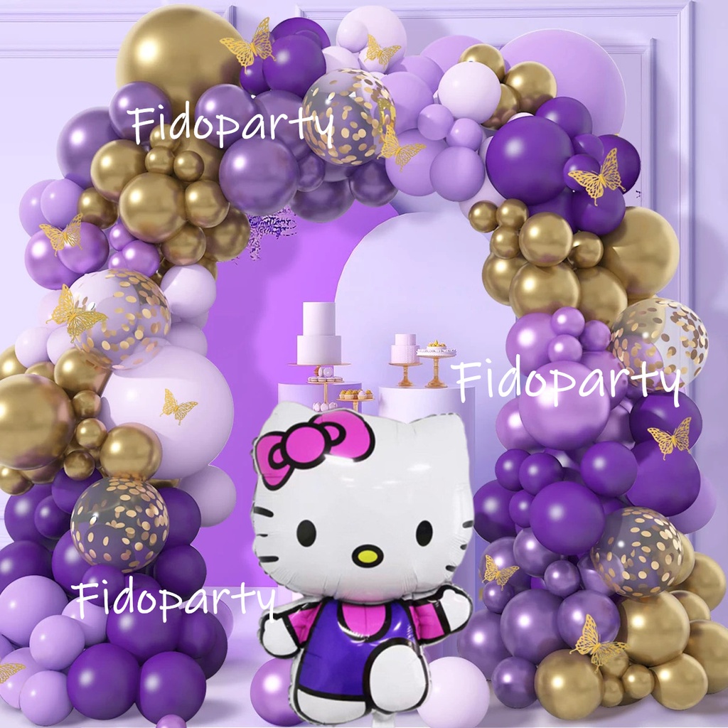 Purple Hello Kitty Balloon Garland Arch Kit Girls Birthday Party ...