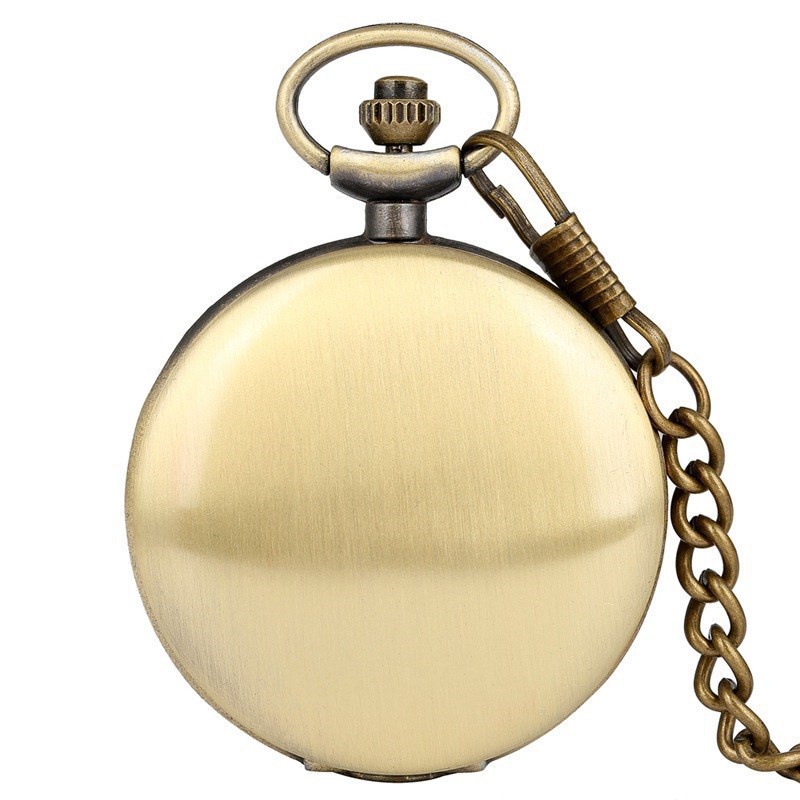 Gloss Thick Chain Gold Pocket Watch Flip Hanging Watch Retro Quartz ...