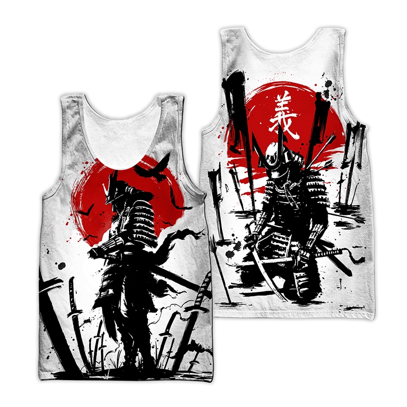 Samurai Oni Mask Tattoo Vests 3D Print Man/ Women Casual Fashion ...