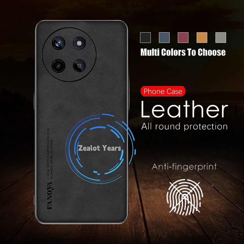 Casing For Realme 11 4G Global Luxury Matte Lambskin Texture Leather ...