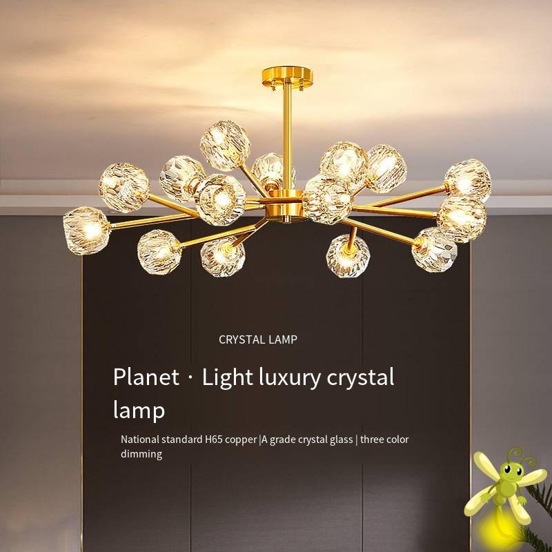 Tri color Pendant Lamp Modern Chandelier Ceiling Light Crystal Drop ...