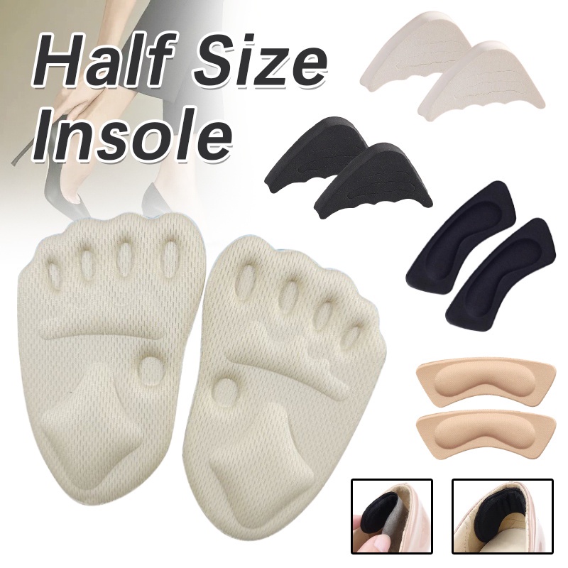 Women's high heels with half front foot insertable toe, insole, padding ...