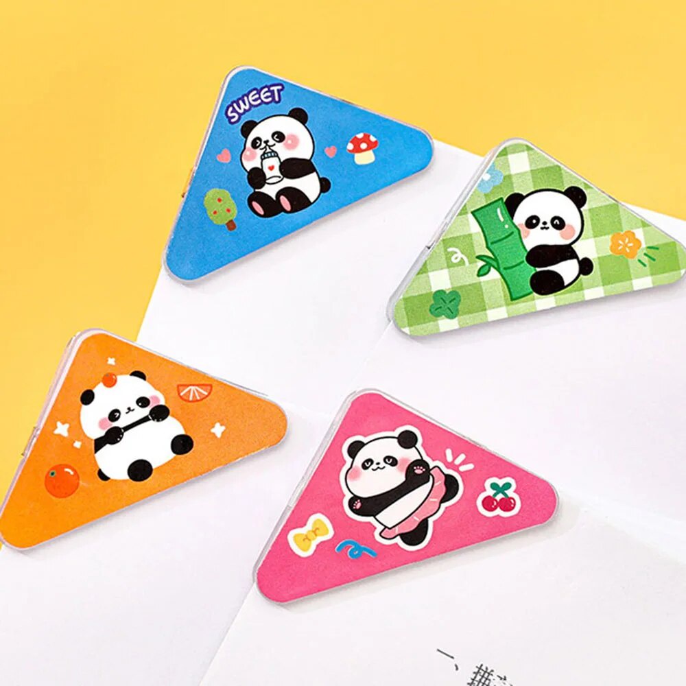 Cartoon Panda Triangle Clip Exam Paper Clip Hand Ledger Corner Clip ...