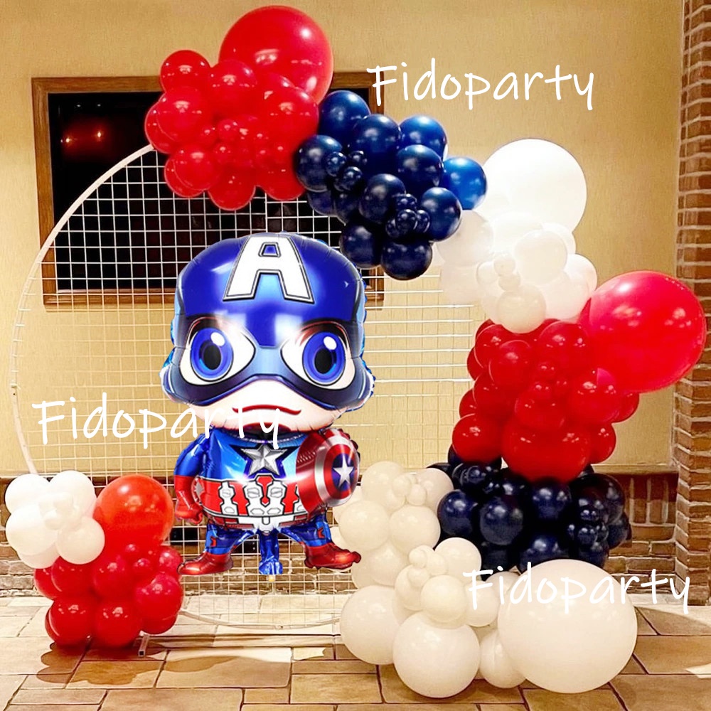 Captain America Balloons Garland Kit Red Navy Blue White Latex Balloons ...