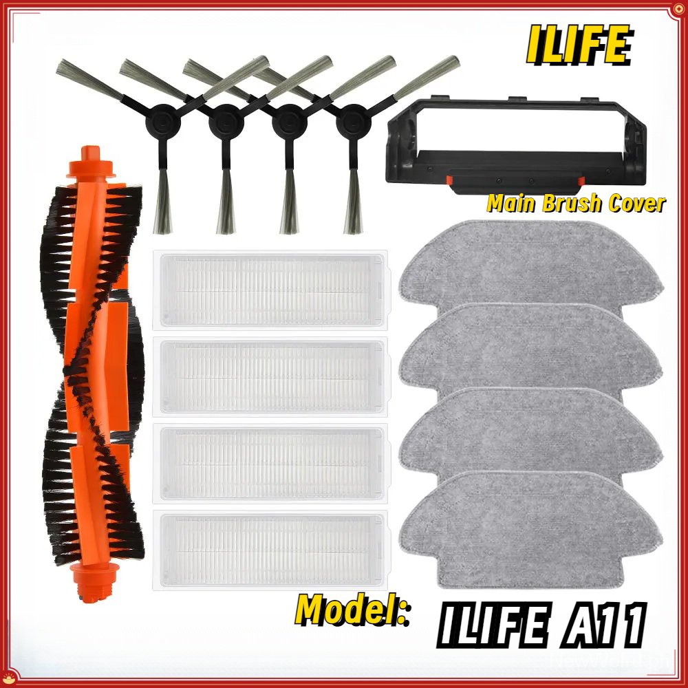 For ILIFE A11 Robot Vacuum Cleaner Spare Parts Accessories Spare Parts Main Side Brush Hepa ...