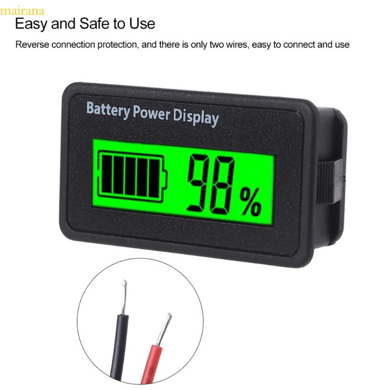 MAI LED Digital Display Voltmeter Mini Voltage Meter Lead Acid Lithium ...