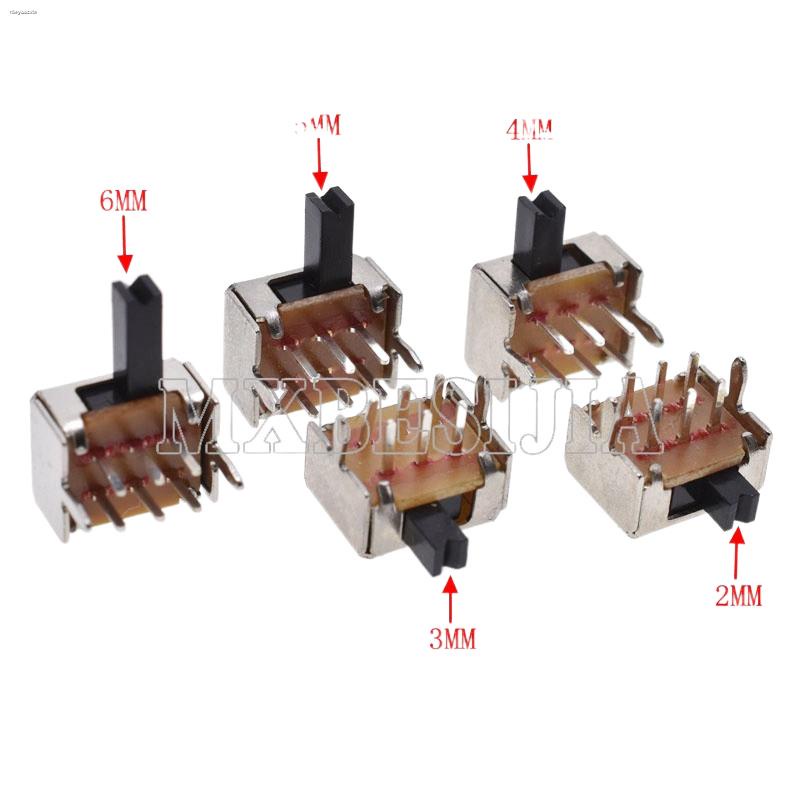 ↂSK22D07 toggle switch 2P2T 2 row 2 gear 6 foot slide switch handle ...