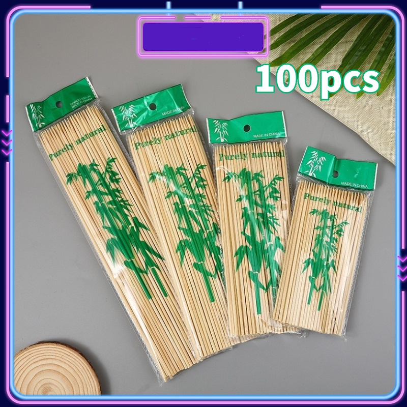 100pcs BBQ Stick Bamboo Stick Barbeque Stick Bamboo Skewers | Shopee ...