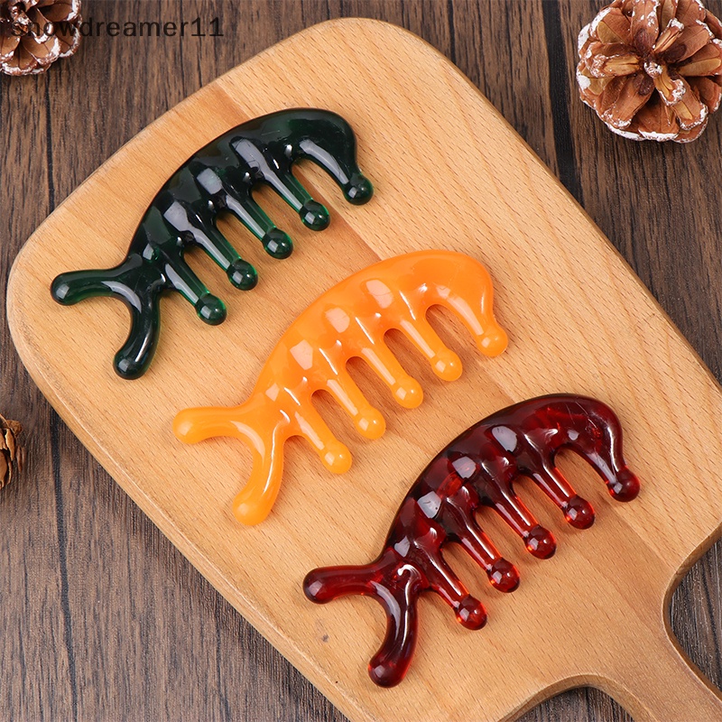 Snph Plastic Meridian Massage Comb Wide-Tooth Ox Horn Comb Head Massage ...