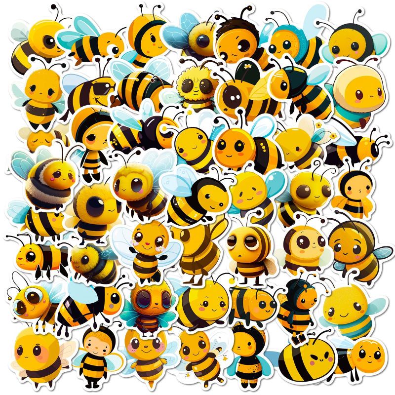 50 Pcs Bee Stickers for Water Bottles Honey Bee Stickers for Kids Bee ...