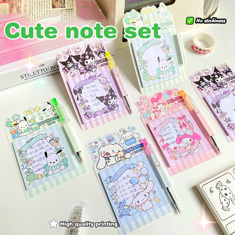 GMARTY 1Set Kawaii Cute Anime Notepad Cartoon Planner Sticker Portable ...