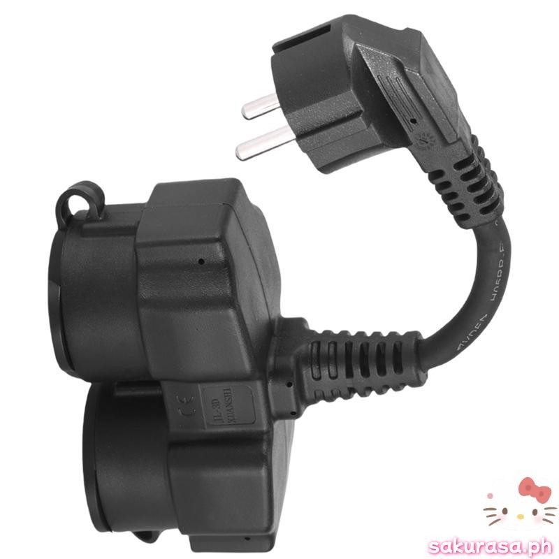 SAK Safe Double Plug Extension Wire Heavy Duty Twin Socket Power Cable ...