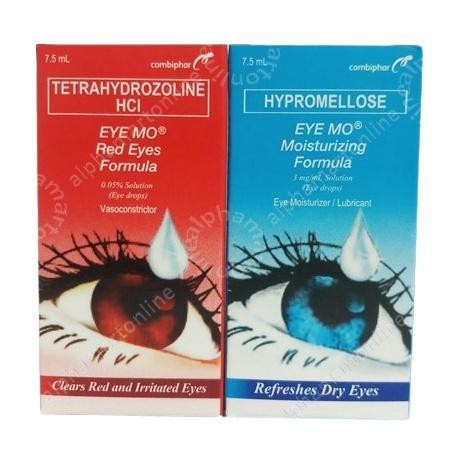 Eye Mo Red Eyes Formula (7.5 ml eye drops) / Eye mo Blue moisturizing ...