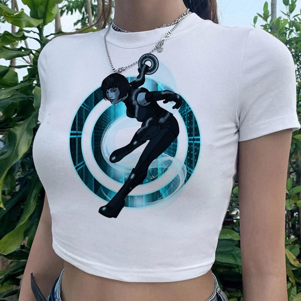 Tron aesthetic cyber y2k yk2 crop top girl kawai aesthetic Kawaii cyber ...