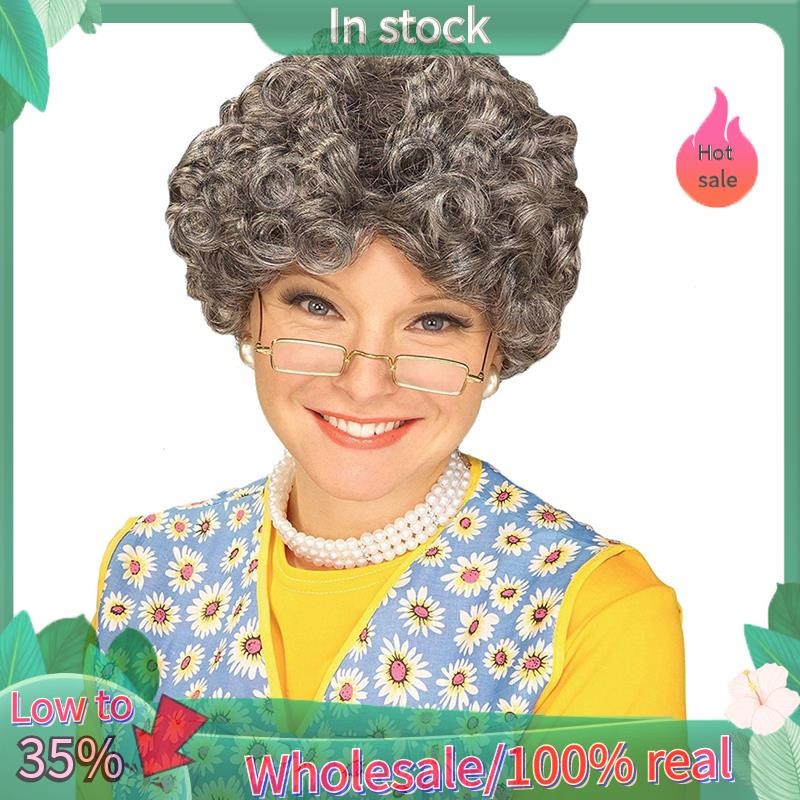 Silver Adult Momma Old Lady Costume Wig Granny | Shopee Philippines
