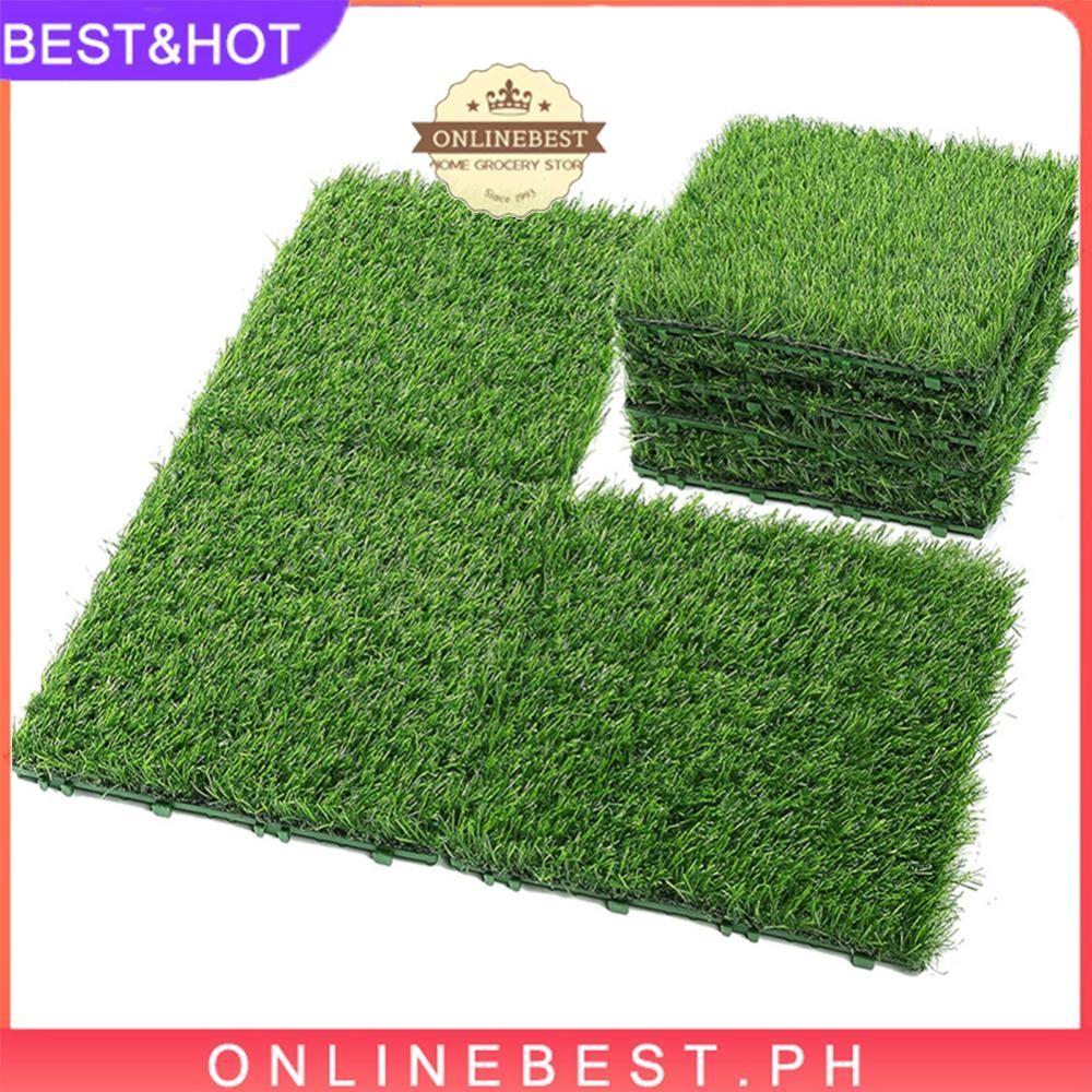 10 Pcs 12 Inchx12 Inch Realistic Grass Turf Tile Interlocking Green ...