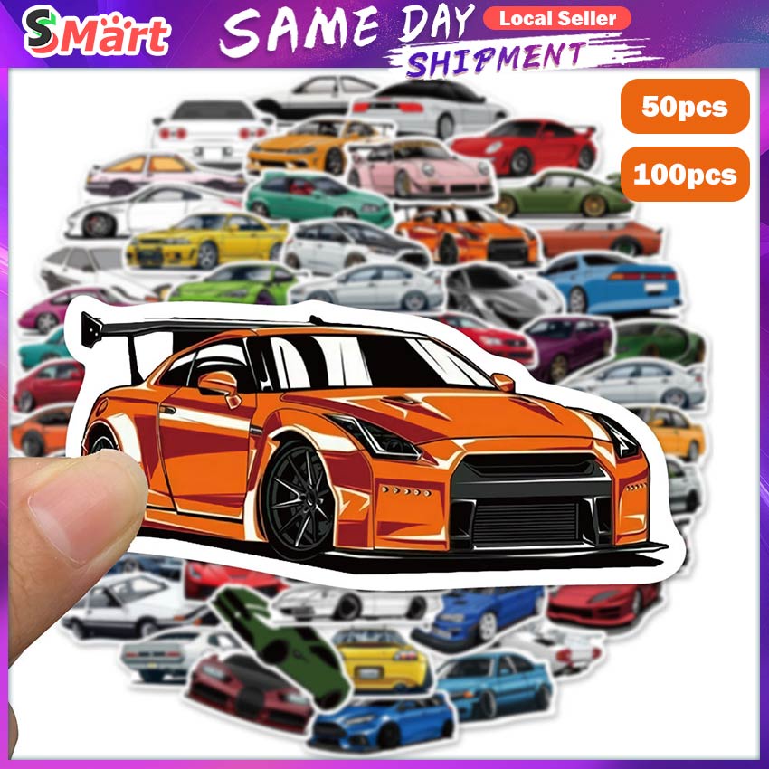 【In Stock】100PCS Retrofit Racing Car Graffiti Stickers Laptop Guitar ...