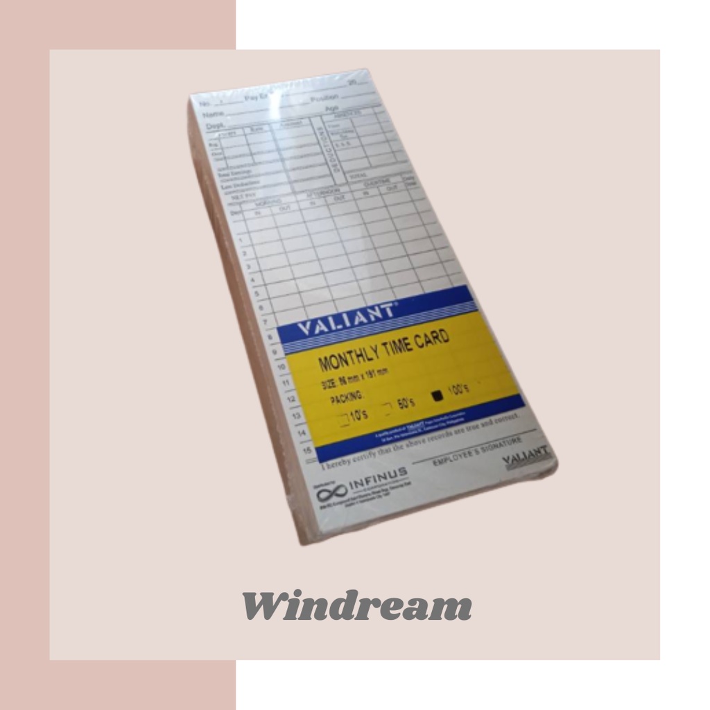 Valiant SUKI Data Time Card data time card 14 Points 7- 1/2 " x 3 - 3/8 ...
