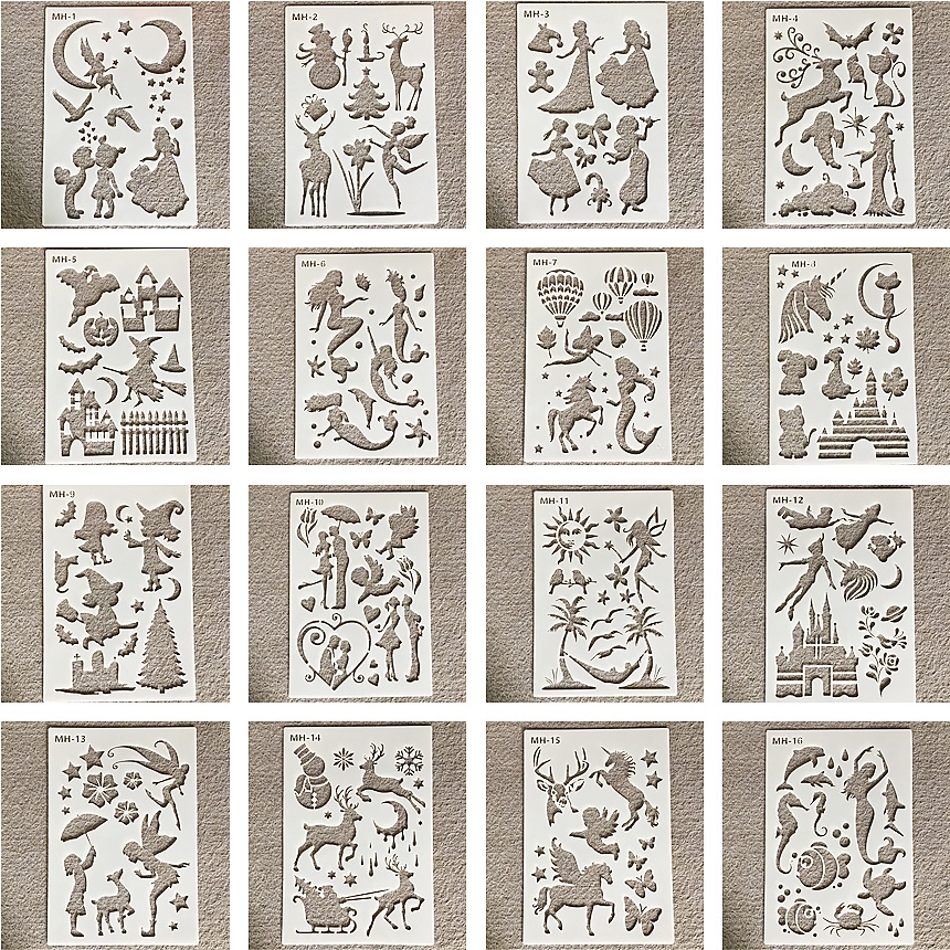 A4 Fantasy Silhouette Painting Template DIY Creative Oil Painting ...