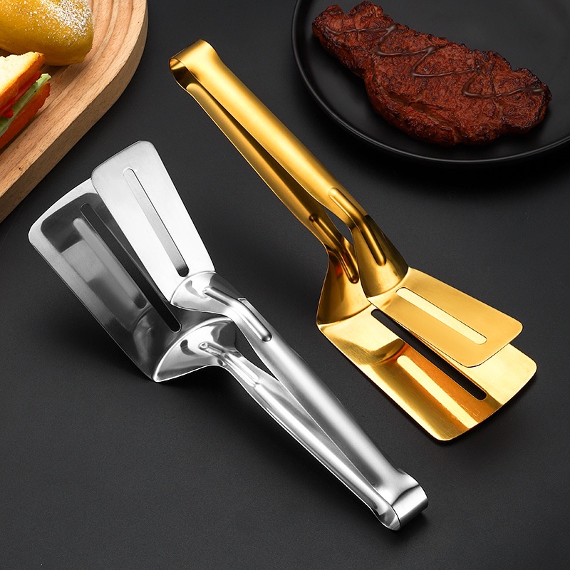 Oukeai Stainless Steel Steak Tongs Golden Food Tongs Restaurant Hotel ...