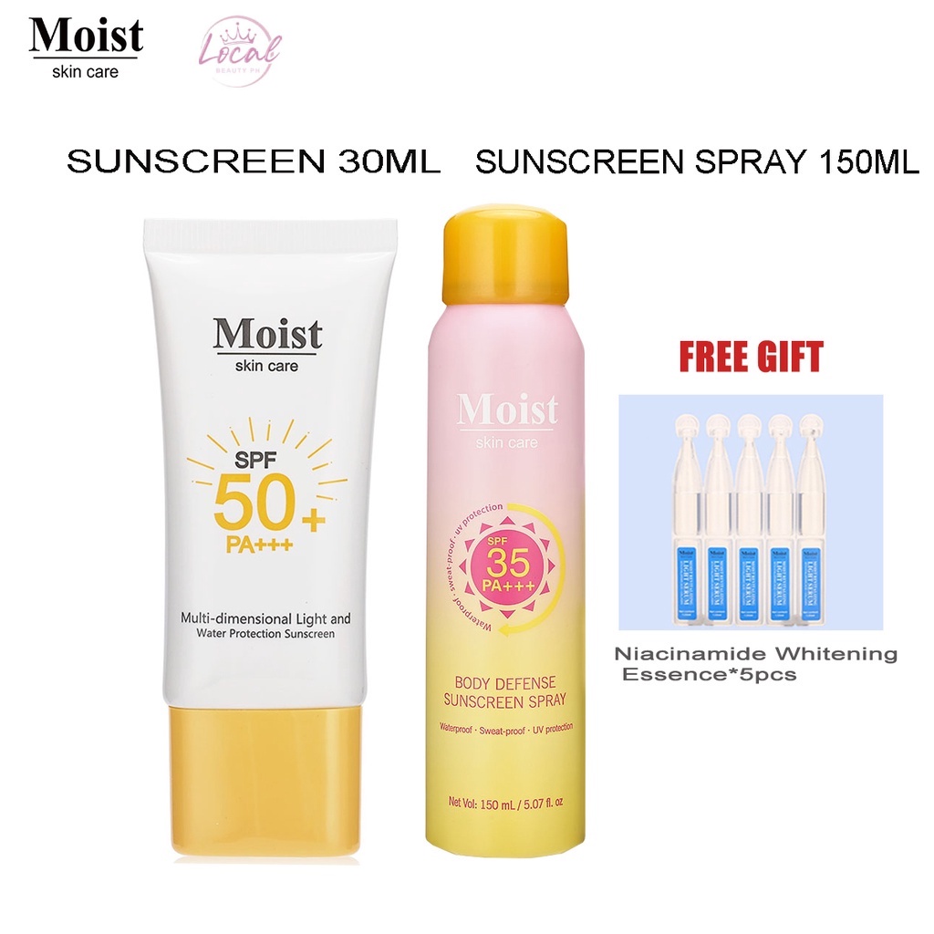 Moist skincare 150ml Sunscreen Spray SPF 35 PA+++ Sunblock Natural Anti-UV Prevent Waterproof ...
