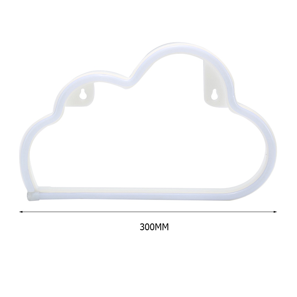 ♈Ready Stock♈LED Hanging Neon Lamp Cartoon Cloud USB Battery Operated ...
