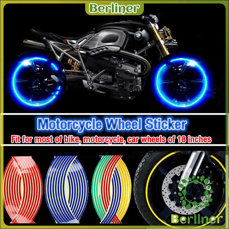 Berliner 18 Inch Wheel Motorcycle Wheel Sticker Reflective Decals Rim ...