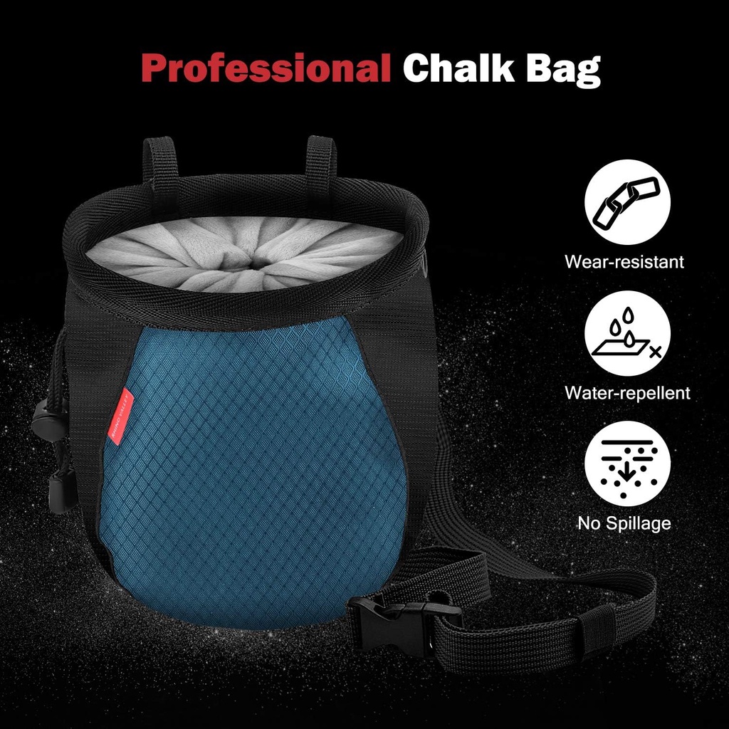 Rhino Valley Climbing Chalk Bag No Leak Drawstring Chalk Bag with ...