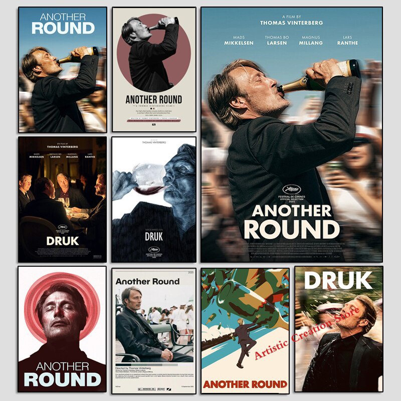 Another Round Movie Poster Mads Mikkelsen Canvas Painting and HD Prints ...