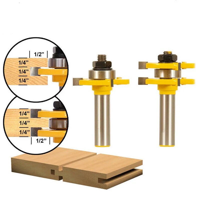 3-Tooth T-shaped Tenon Joint Cutter High Grade Alloy Square Tooth Tenon ...