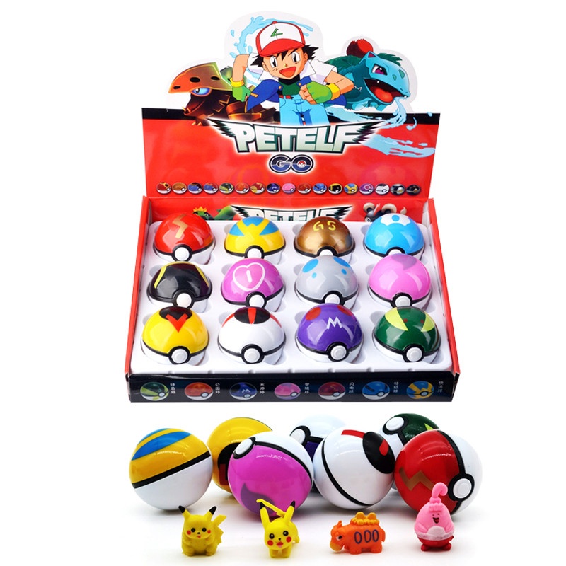 12pcs/set pokemon pikachu pokeball action figure pokemon game pokemon ...