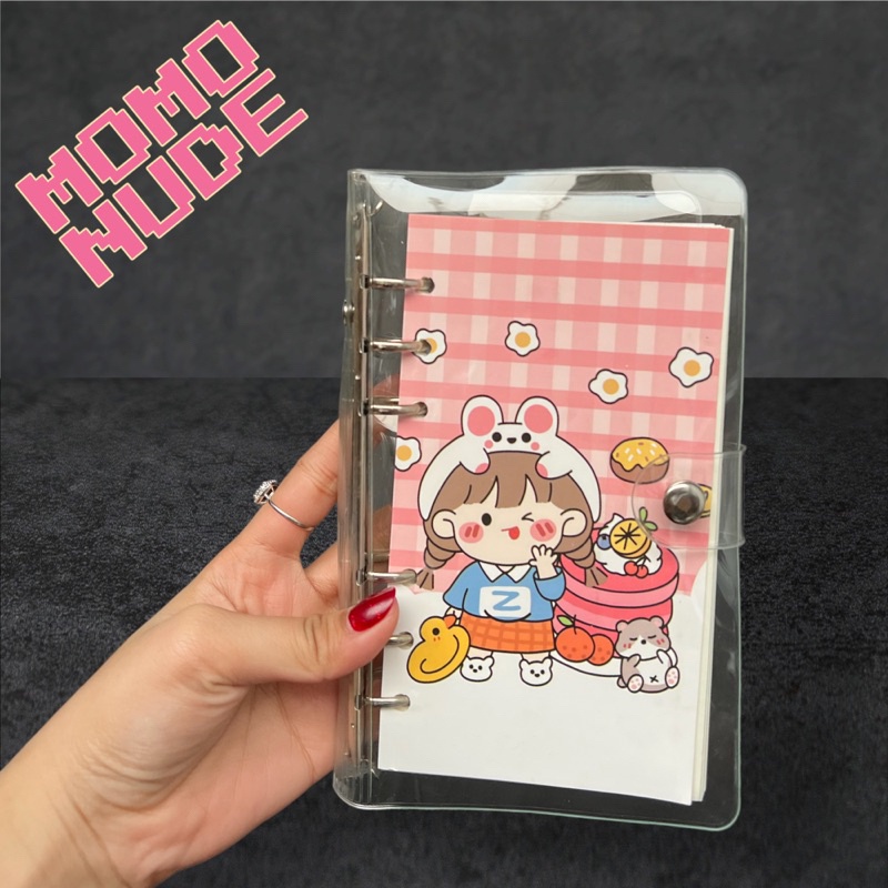 Binder A6 100 sheets Diary Book Journal daily notebook Binder momo cute ...