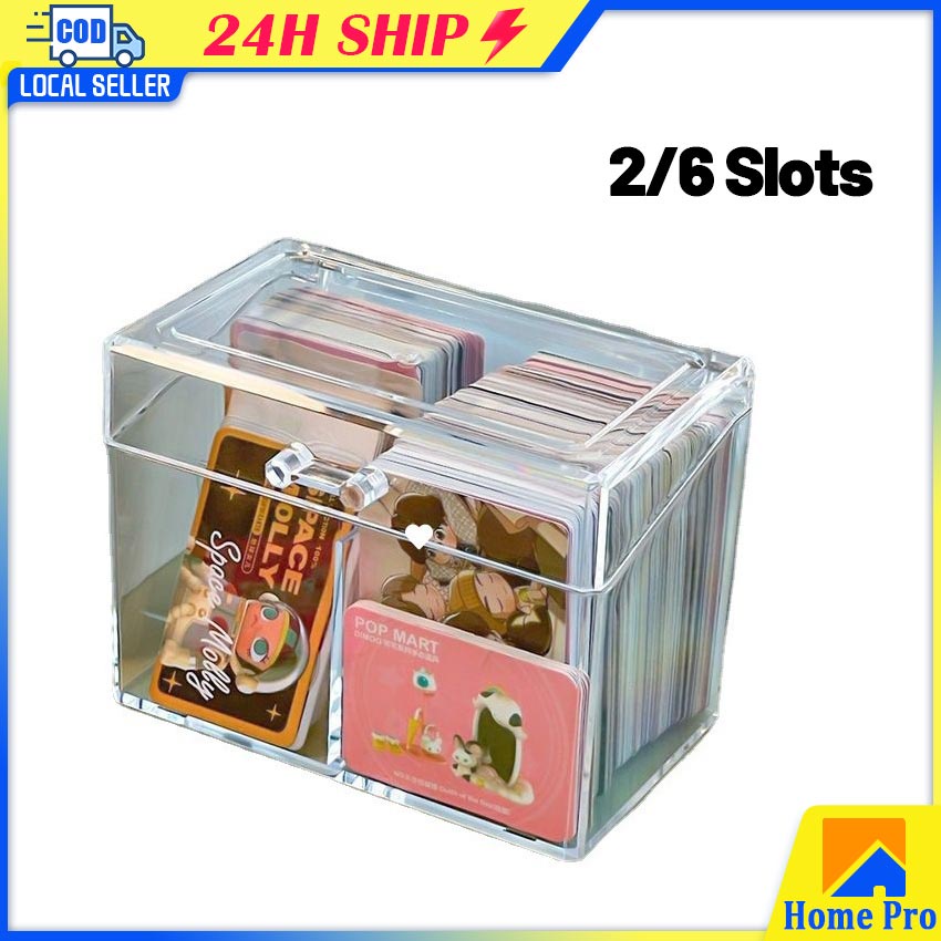 Photocard Storage Box Acrylic Storage Box Card Holder Cosmetics Desk ...