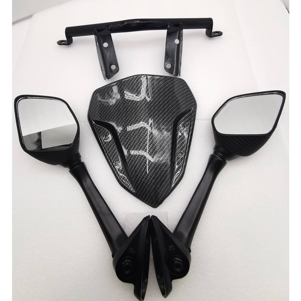 ♞Carbon visor+ visor bracket+side mirror W/ Bolts 4in1 for Aerox ...
