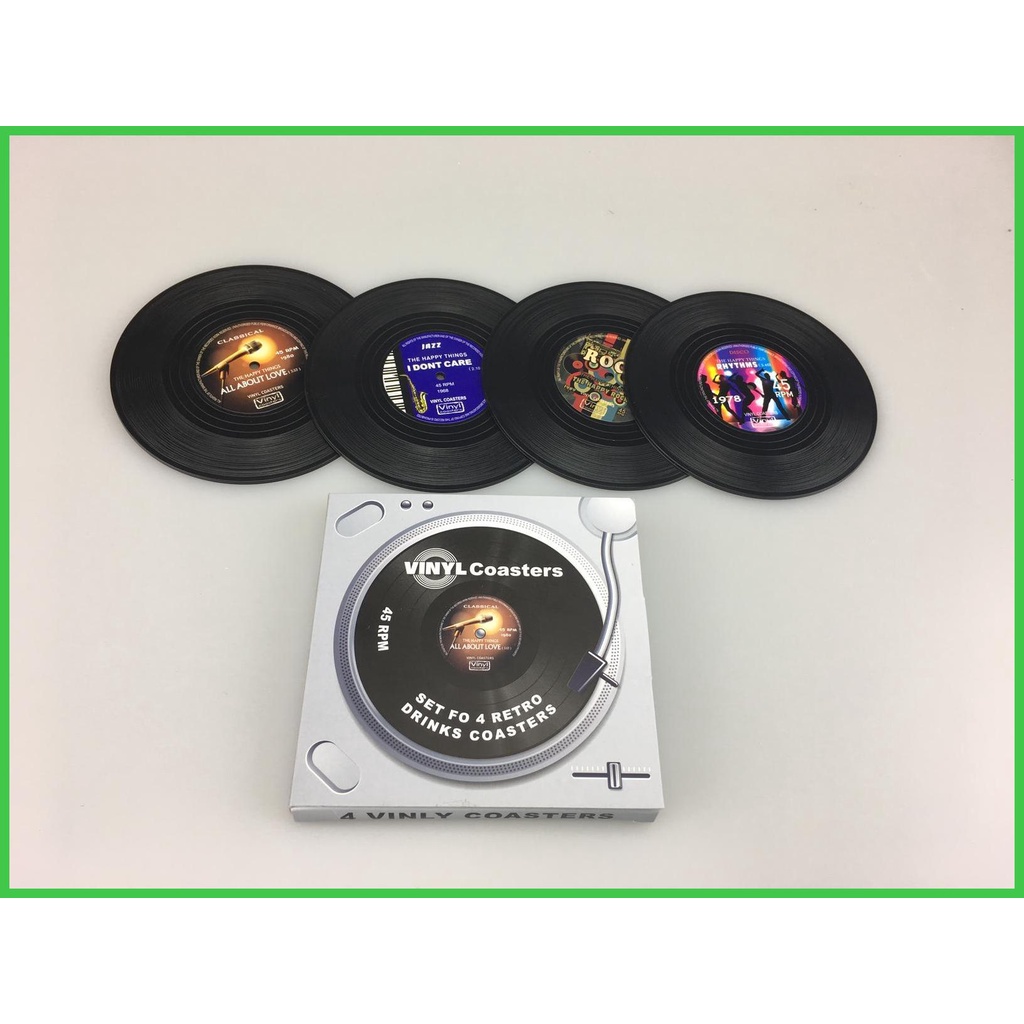 Record Disk Coasters 4PCS Coasters For Coffee Table Coasters For Drinks ...